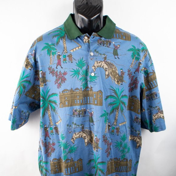 Bobby Jones | Shirts | Bobby Jones Mens Xl Polo Shirt Blue Vintage Golf ...
